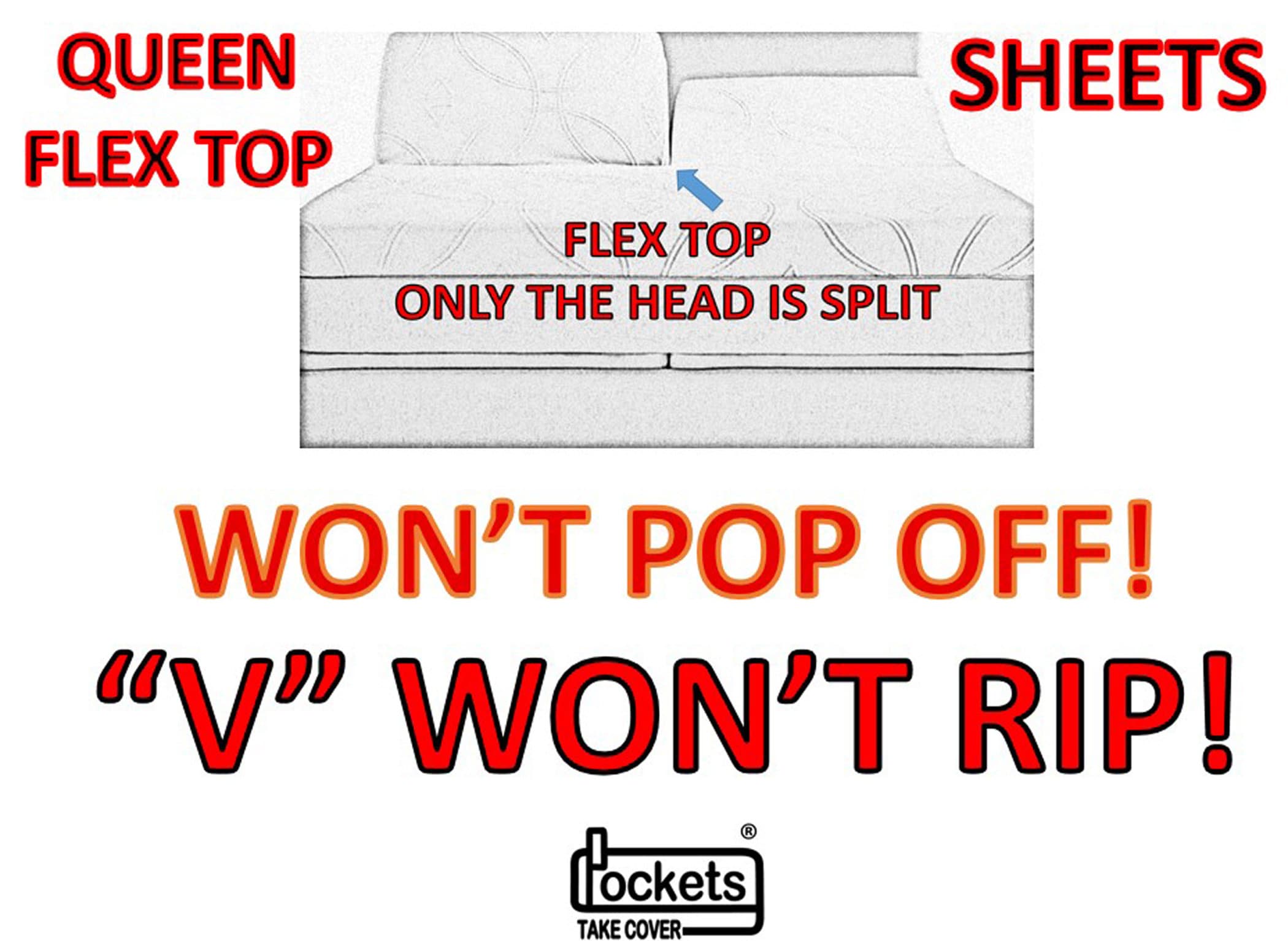 Won't Pop off Queen Flex Top 100% Cotton Deep Pocket - Etsy