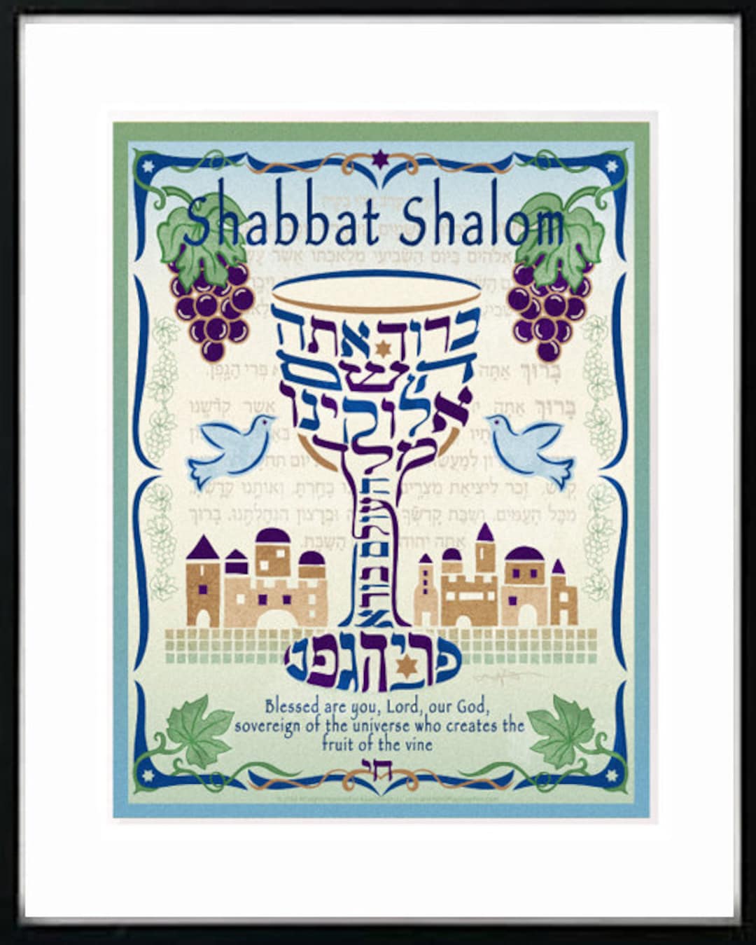 Shabbat Shalom Wine Cup - Etsy