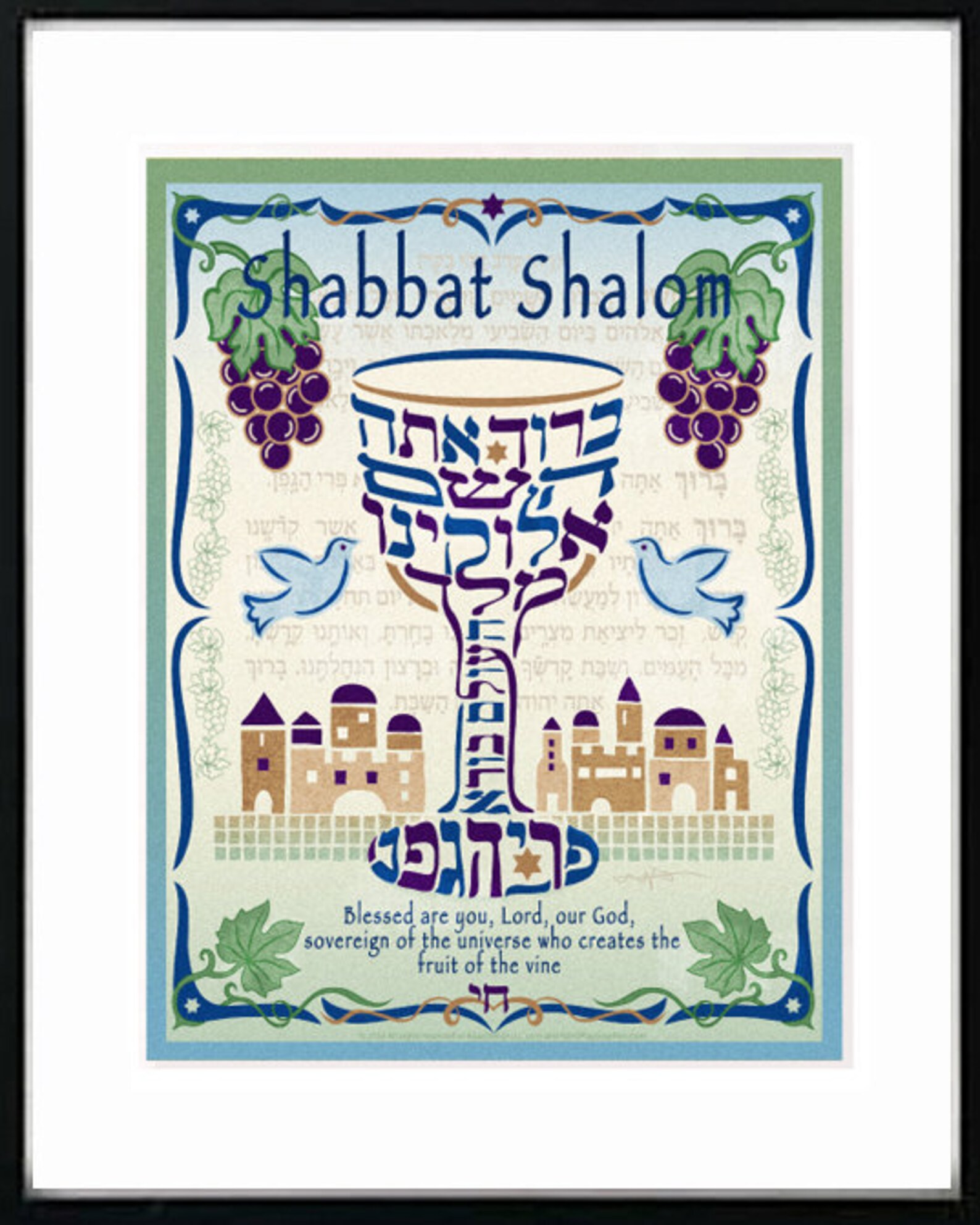Shabbat Shalom Wine Cup - Etsy