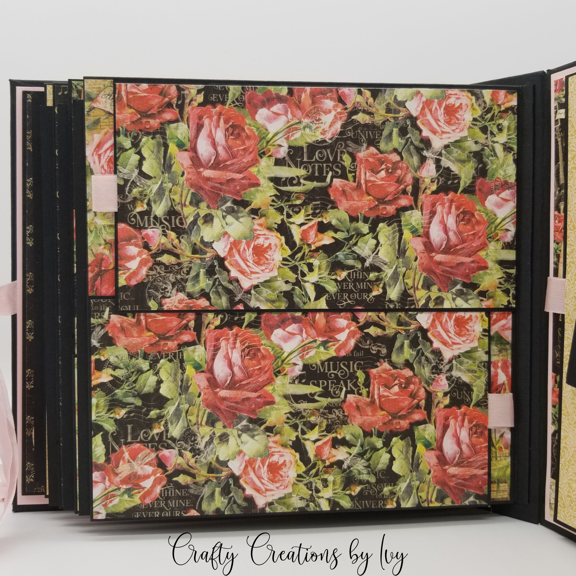 Graphic 45 Love Notes Scrapbook Photo Album, Handmade Scrapbook, Custom ...