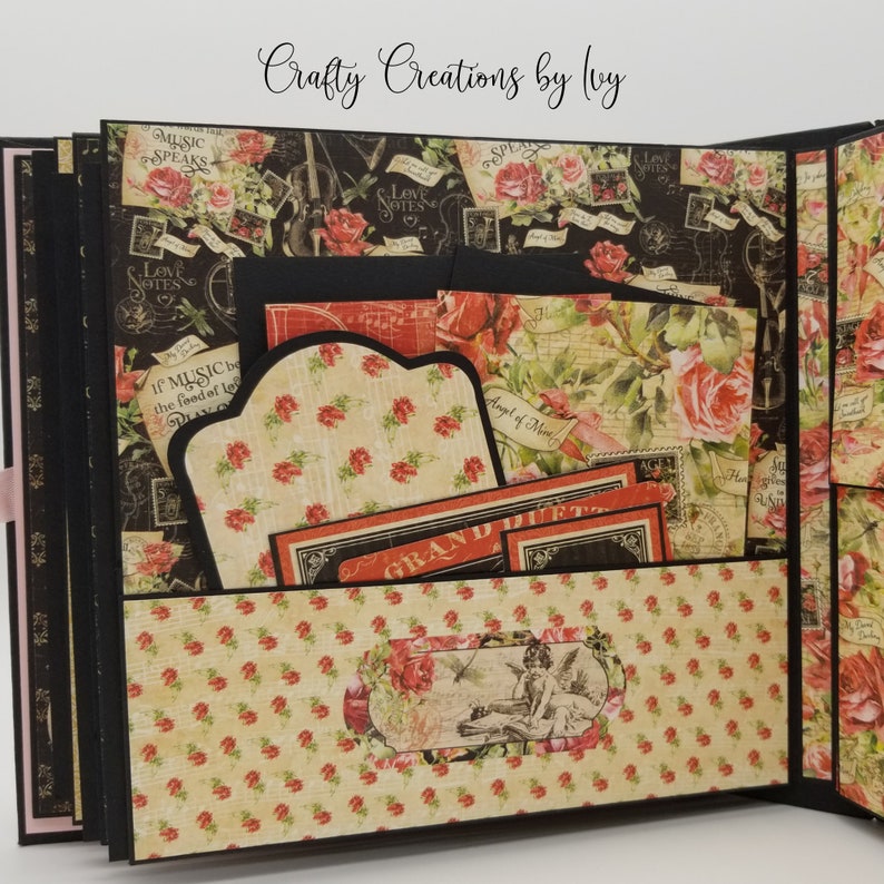 Graphic 45 Love Notes Scrapbook Photo Album, Handmade Scrapbook, Custom ...