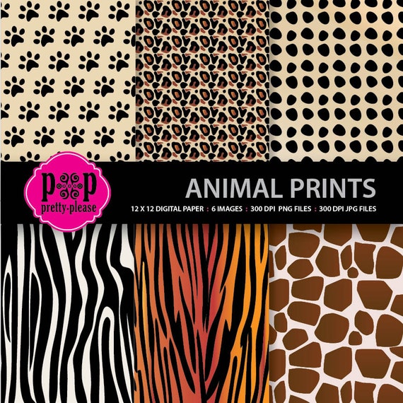 Animal Print Digital Paper Digital Paper With Animal Prints | Etsy