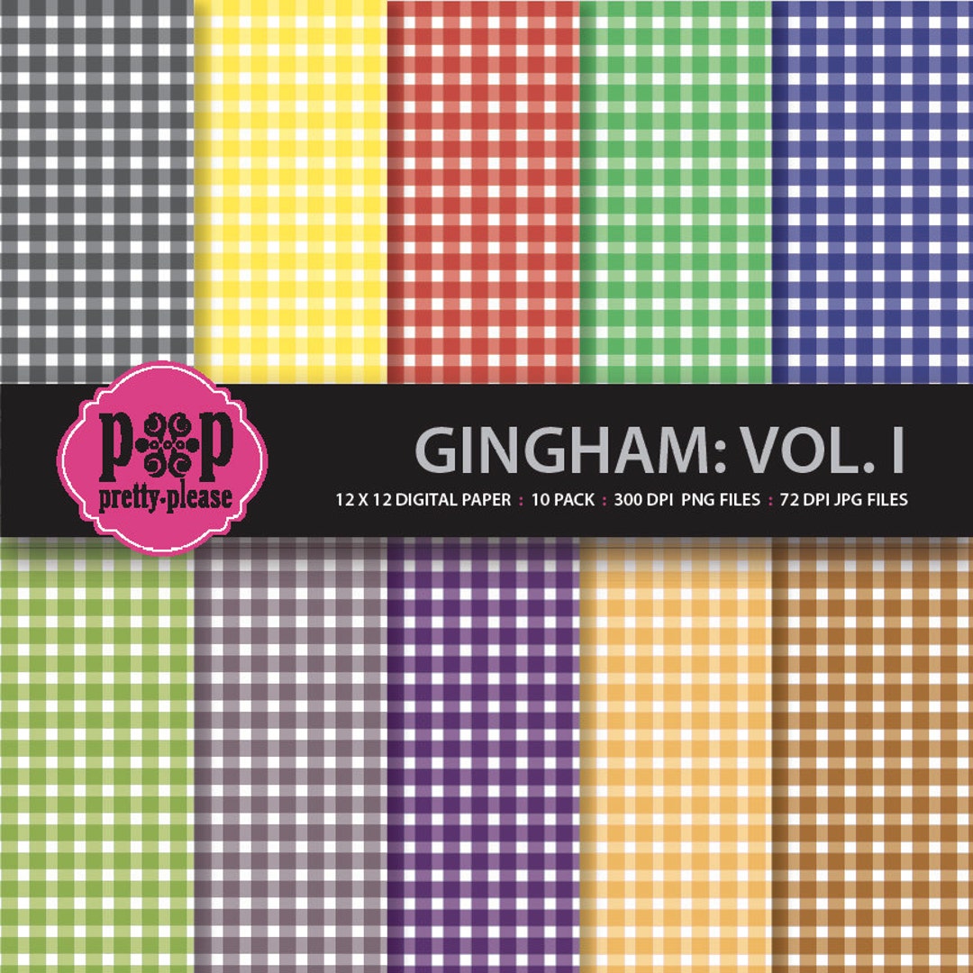 Gingham Paper I | Gingham Paper Digital Paper | Gingham | Premade Paper ...