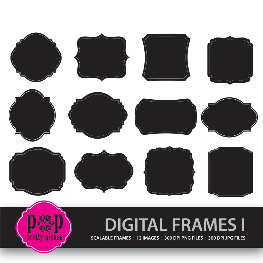 Digital Frames | Digital Clip Art | Vintage Digital Frames | Digital ...