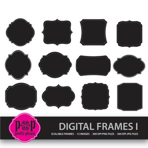 Digital Frames | Digital Clip Art | Vintage Digital Frames | Digital ...
