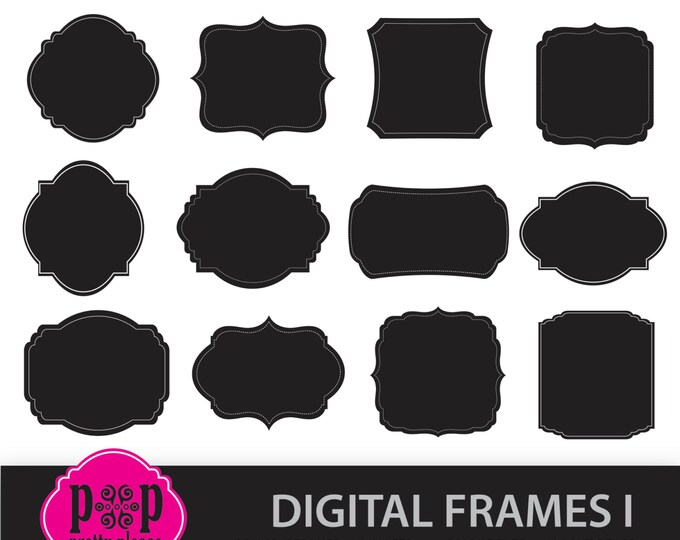 Digital Labels, Clip Art Frames and Labels, Digital Vintage Label for ...