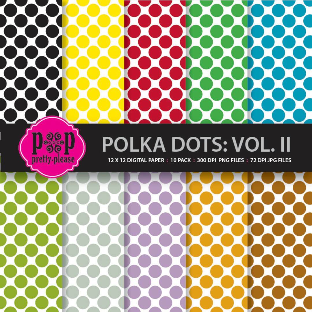 Polka Dot Paper II | Polka Dot Digital Paper | Polka Dots | Premade ...