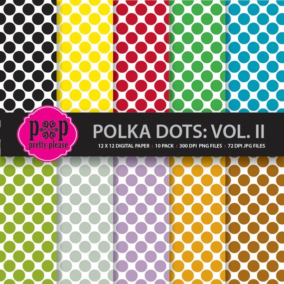 Polka Dot Paper II Polka Dot Digital Paper Polka Dots - Etsy