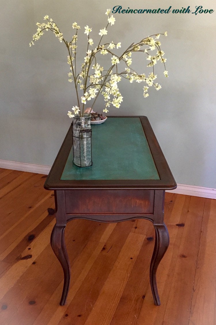 Rusted Iron & Copper Patina Antique Desk writing desk | Etsy