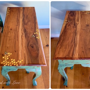 Writing Desk ~ With Burnt Wood Honeycomb & Tiny Bee Accents, French ...