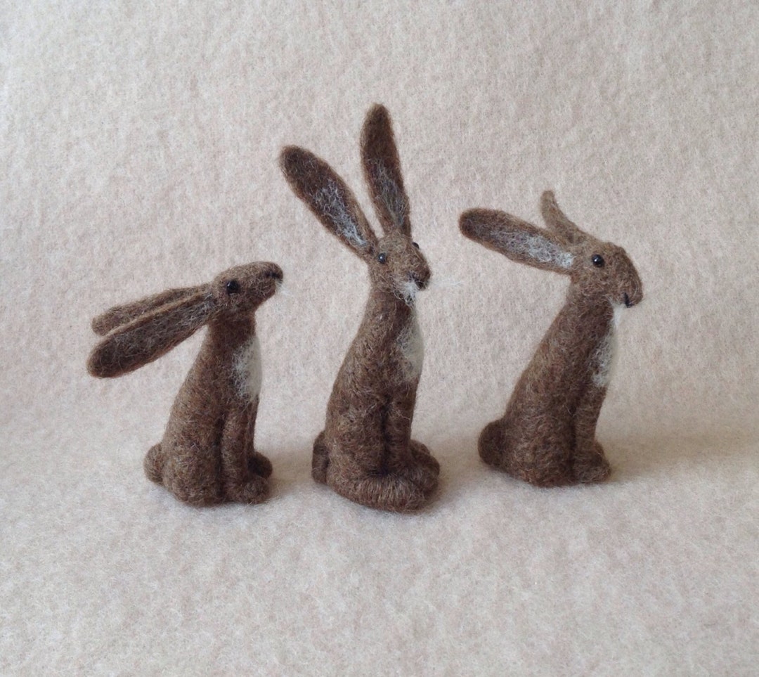 Needle Felted Hare Sculpture. One Hare - Etsy