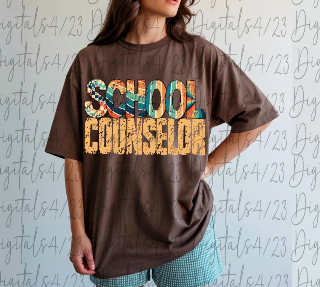 School Counselor Groovy Retro PNG for T-shirts - Etsy