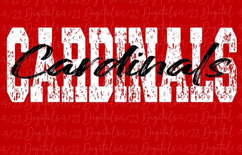 Cardinals Black and White Mascot PNG - Etsy