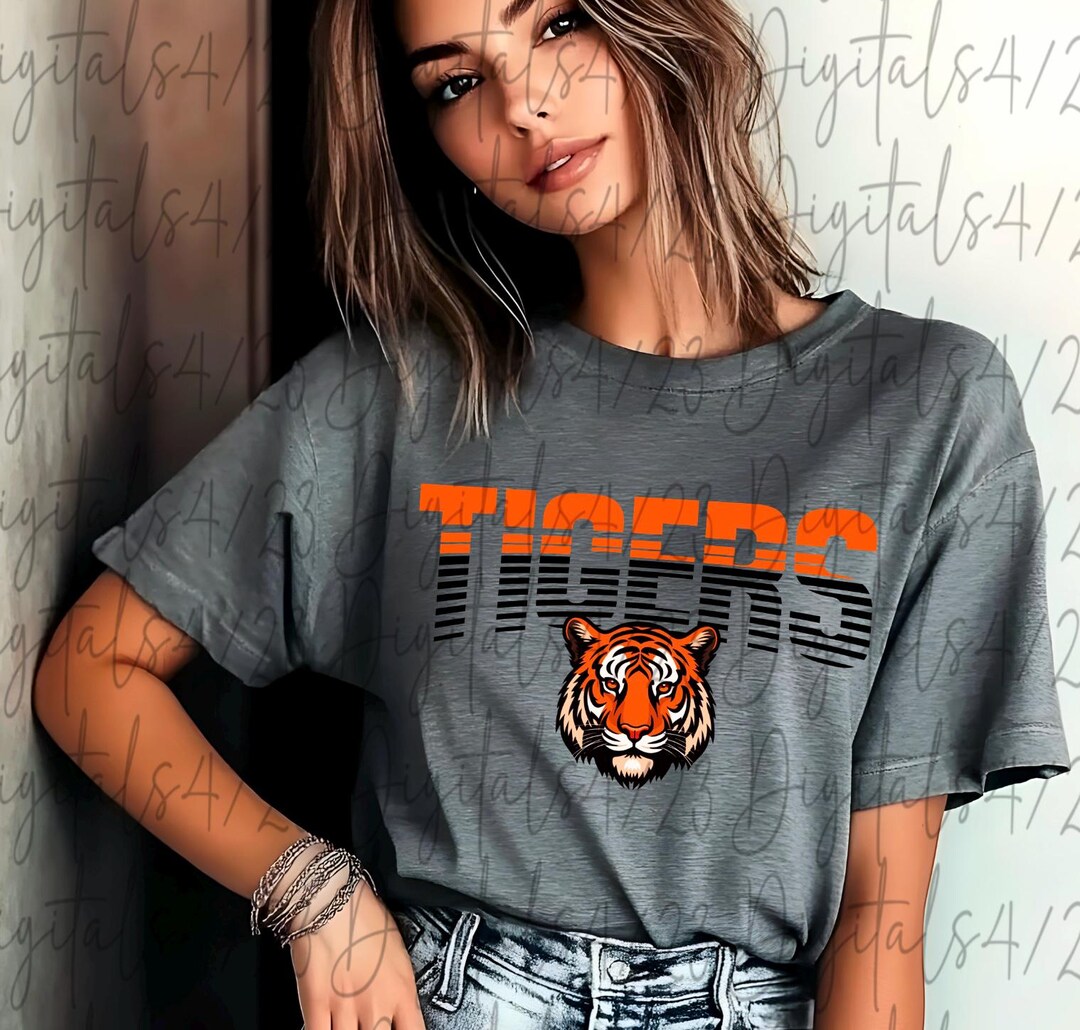 Tigers Split Orange Mascot PNG File for Shirts - Etsy