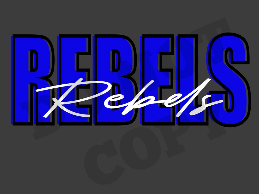 Rebels Blue Mascot PNG - Etsy