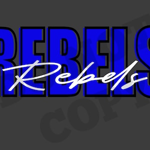 Rebels Blue Mascot PNG - Etsy