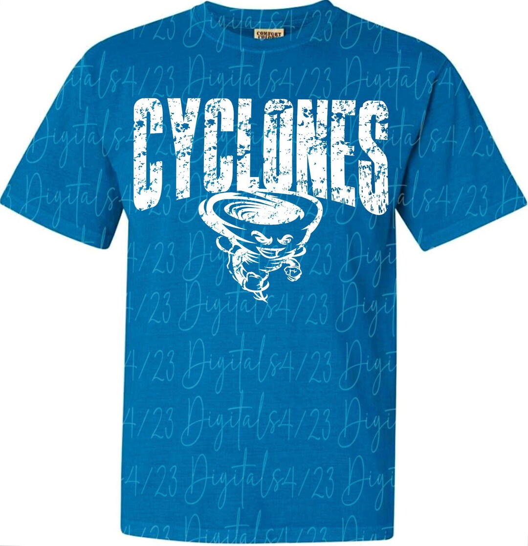 Cyclones Distressed White Mascot PNG for T-shirts - Etsy