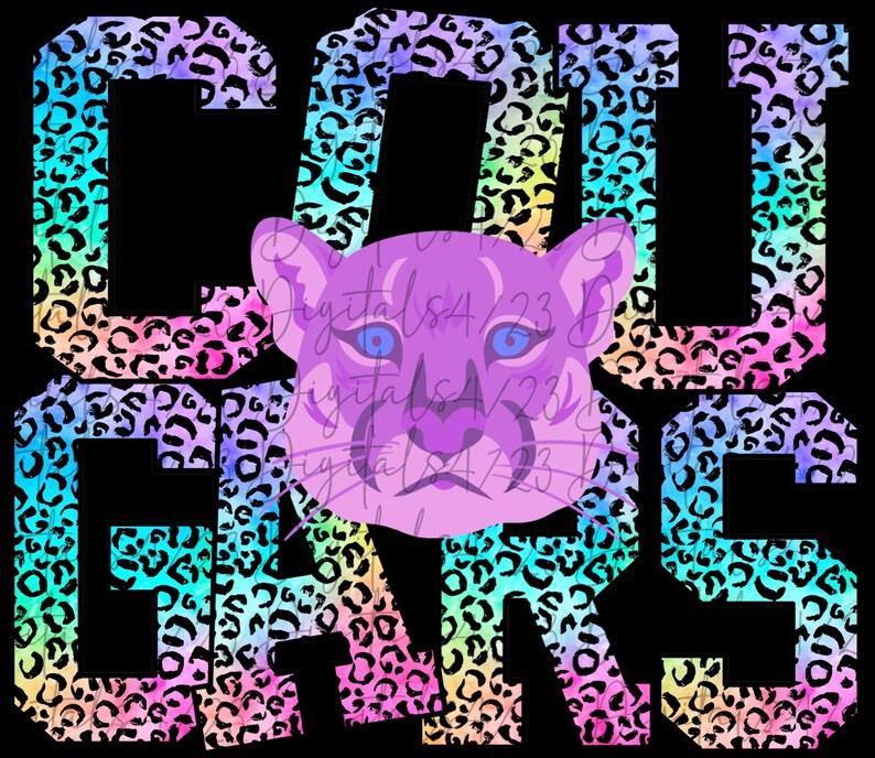 Cougars Bright Leopard Mascot PNG - Etsy