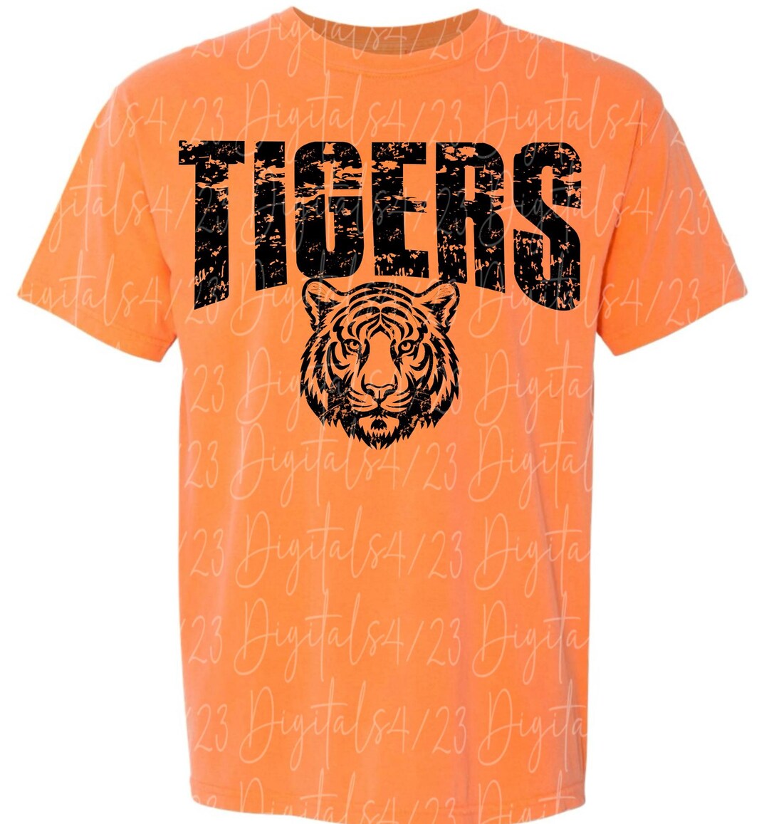 Tigers Distressed Black Mascot PNG for T-shirts - Etsy