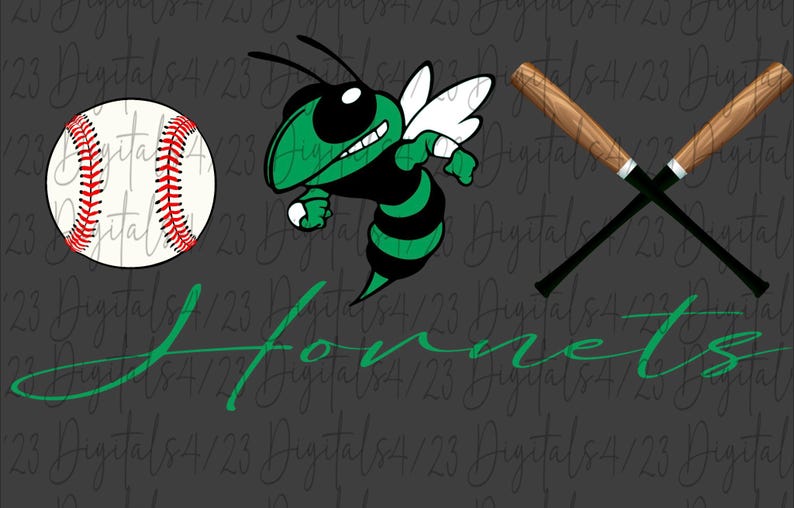 Hornets Baseball Green Mascot PNG Sublimation or DTF File for Shirts - Etsy