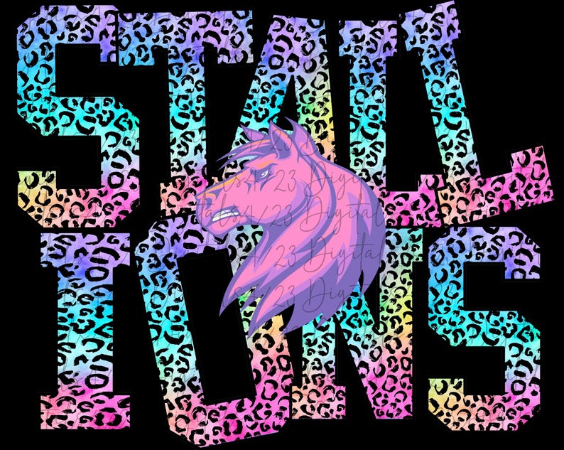 Stallions Bright Leopard Mascot PNG - Etsy