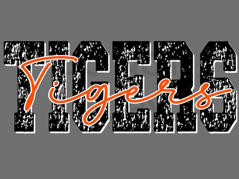 Tigers Orange and Black Mascot PNG Sublimation File - Etsy