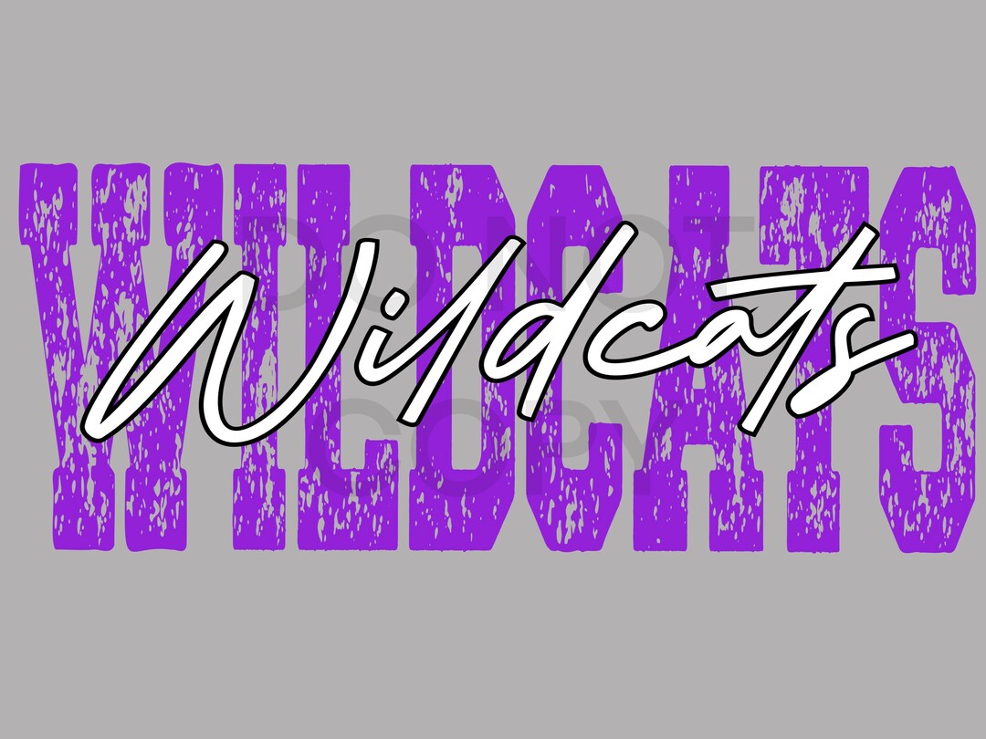 Wildcats Purple and White Mascot PNG Sublimation File - Etsy