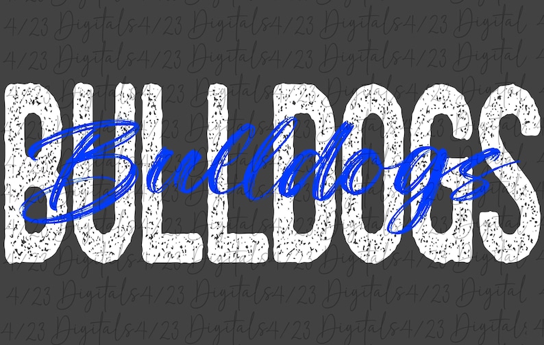 Bulldogs Blue & White Mascot PNG Sublimation File - Etsy