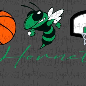 Hornets Basketball Green Mascot PNG Sublimation or DTF File for Shirts ...