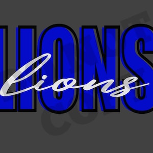 Lions Blue Mascot PNG - Etsy