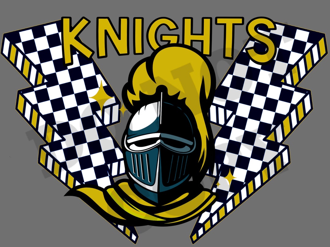 Knights Checkered Lightning Mascot PNG - Etsy