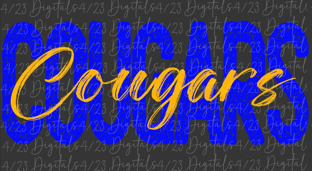 Cougars Blue & Gold Mascot PNG Sublimation File - Etsy