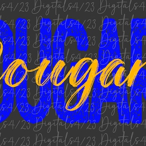 Cougars Blue & Gold Mascot PNG Sublimation File - Etsy