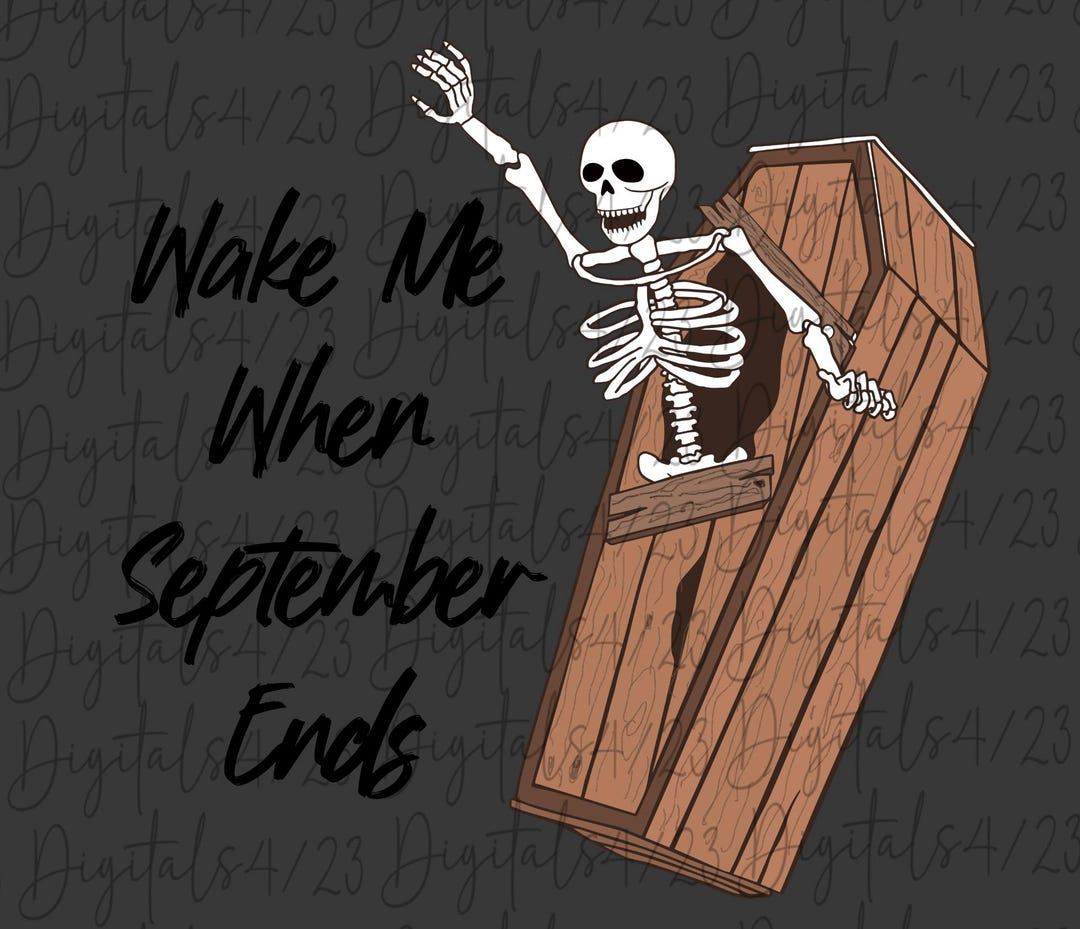 Wake Me Skeleton and Coffin Halloween PNG - Etsy