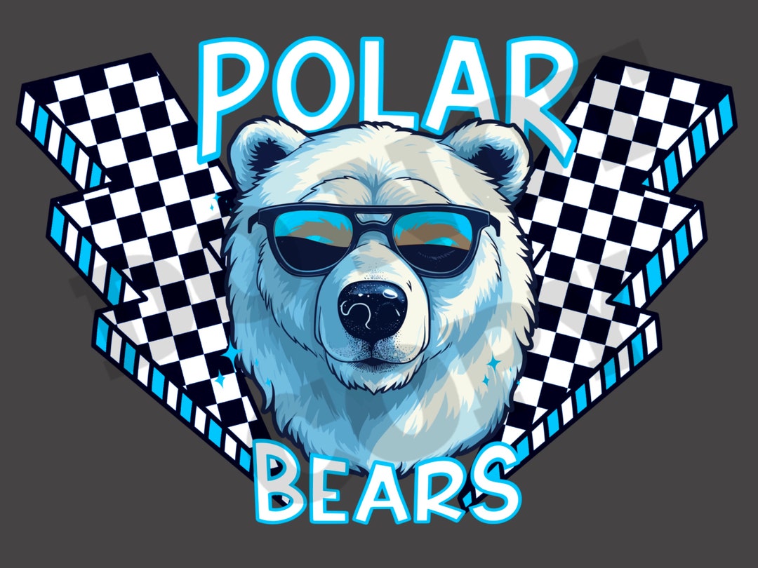 Polar Bears Checkered Lightning Mascot PNG - Etsy