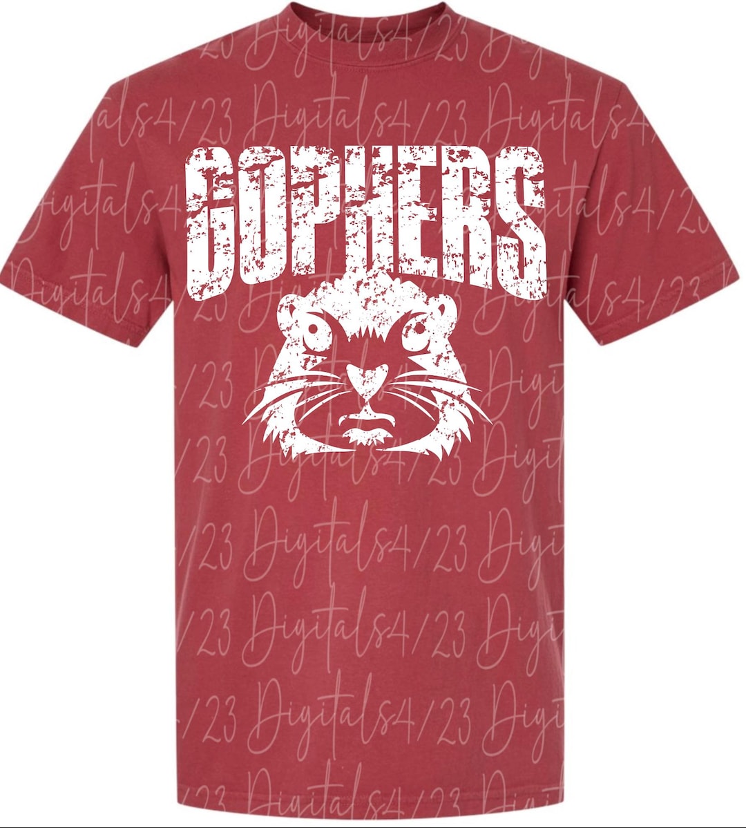 Gophers Distressed White Mascot PNG for T-shirts - Etsy