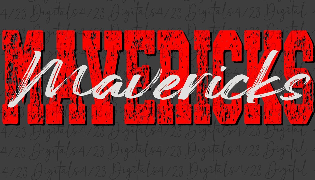 Mavericks Red & White Mascot PNG File - Etsy