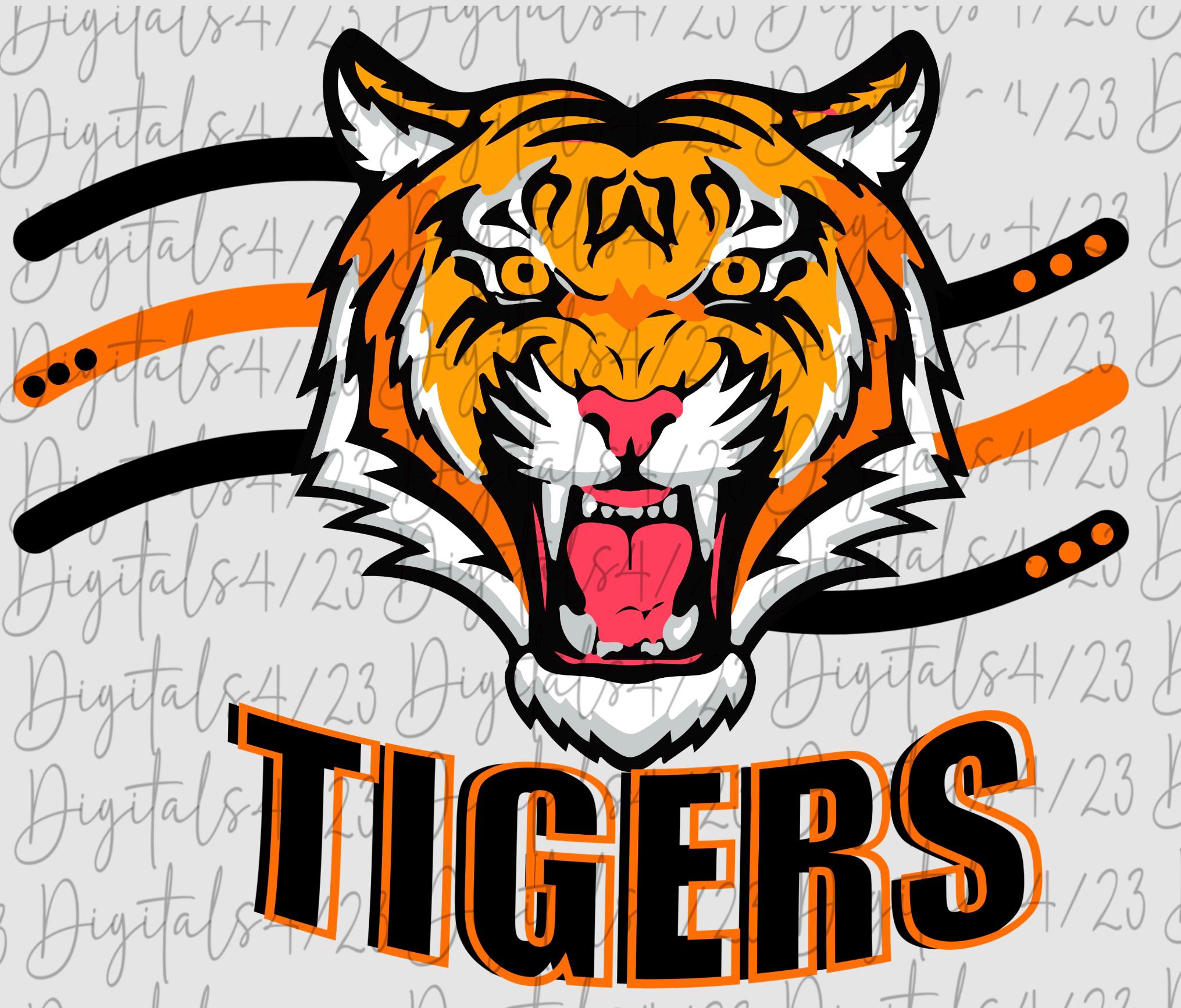 Tigers Spirit Wear Mascot PNG Orange and Black - Etsy