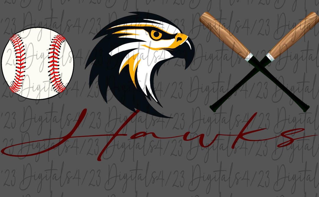 Hawks Baseball Maroon Mascot PNG Sublimation or DTF File for Shirts - Etsy
