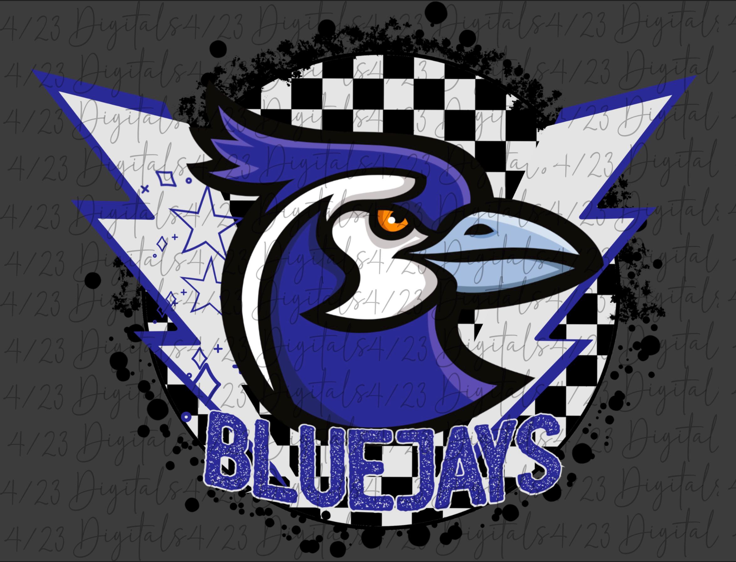 Bluejays White Lightning Blue Mascot PNG - Etsy