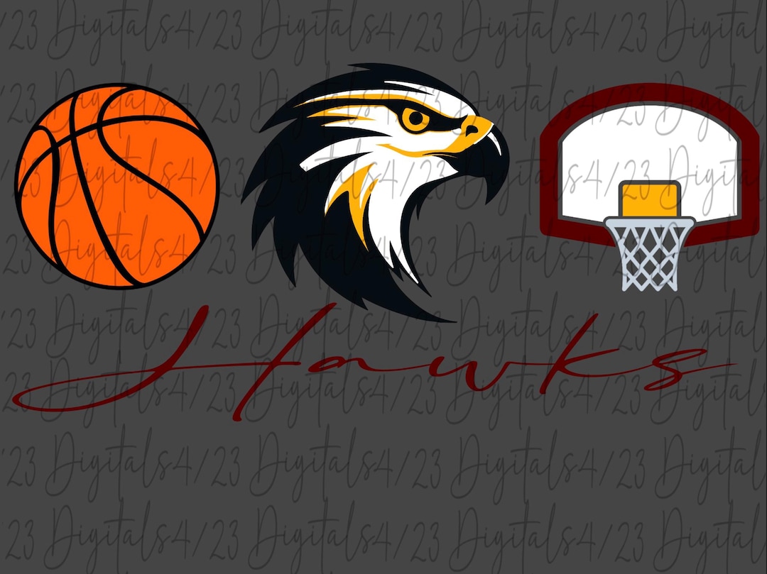 Hawks Basketball Maroon Mascot PNG Sublimation or DTF File for Shirts ...