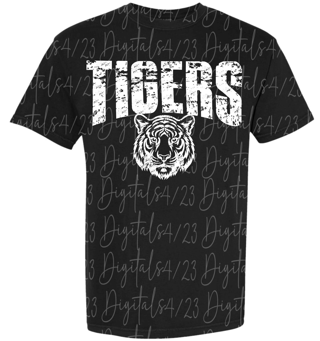 Tigers Distressed White Mascot PNG for T-shirts - Etsy