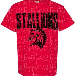 Stallions Distressed Black Mascot PNG for T-shirts - Etsy