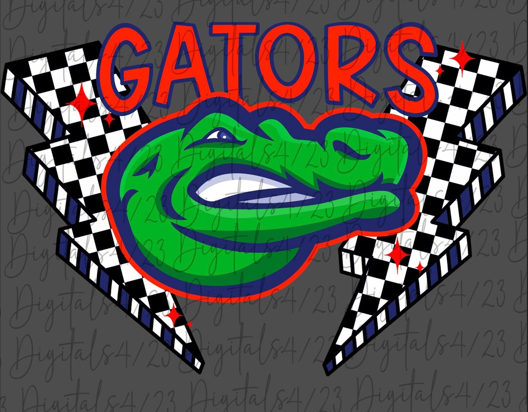 Gators Checkered Lightning Mascot PNG - Etsy