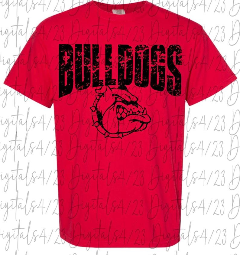 Bulldogs Distressed Black Mascot PNG for T-shirts - Etsy