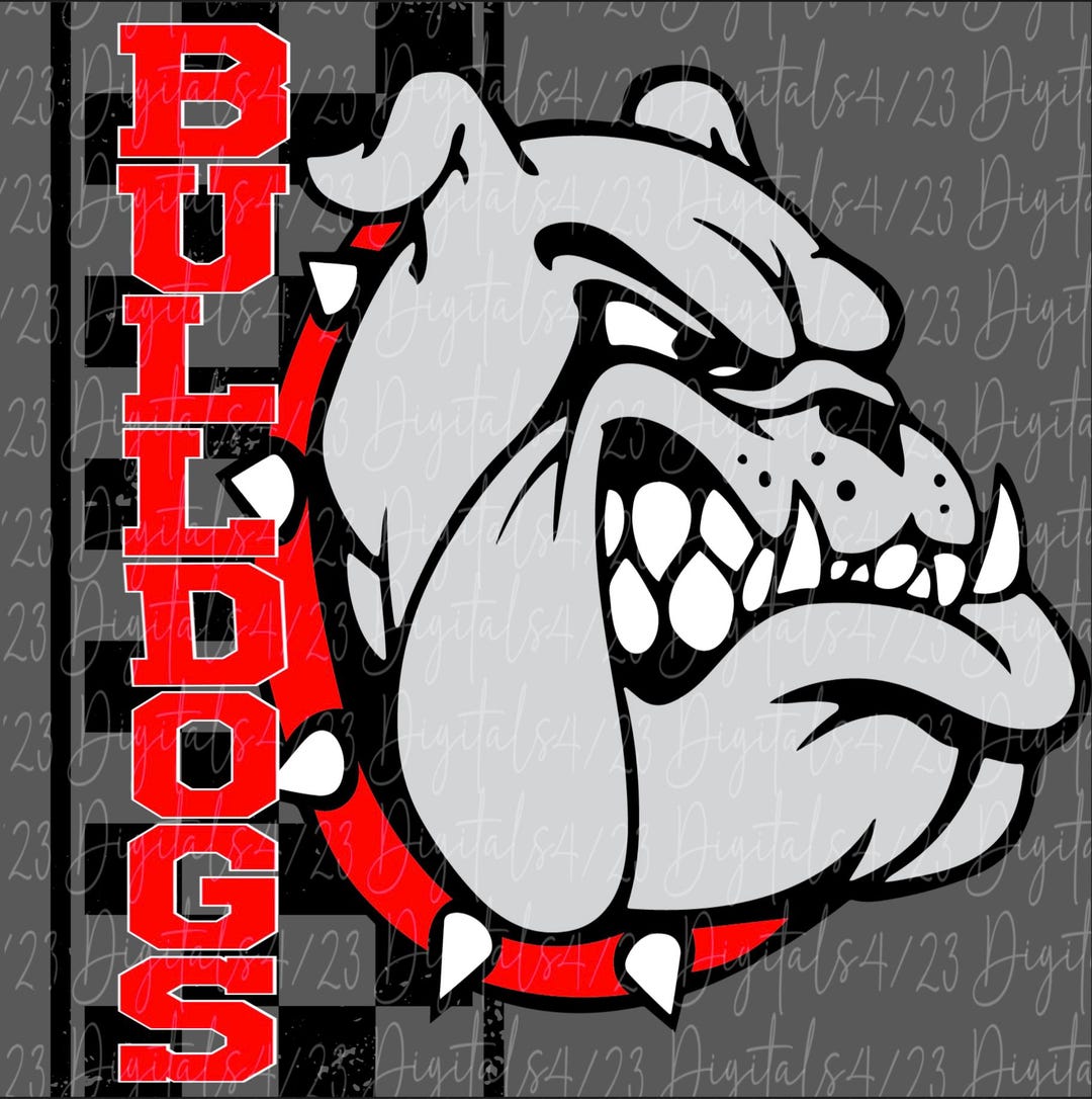 Bulldogs Red Vertical Mascot PNG File for Shirts - Etsy