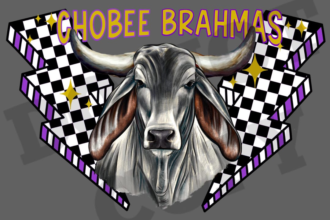 Chobee Brahmas Checkered Lightning Mascot PNG - Etsy