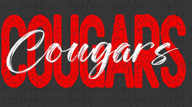 Cougars Red & White Mascot PNG Sublimation File - Etsy