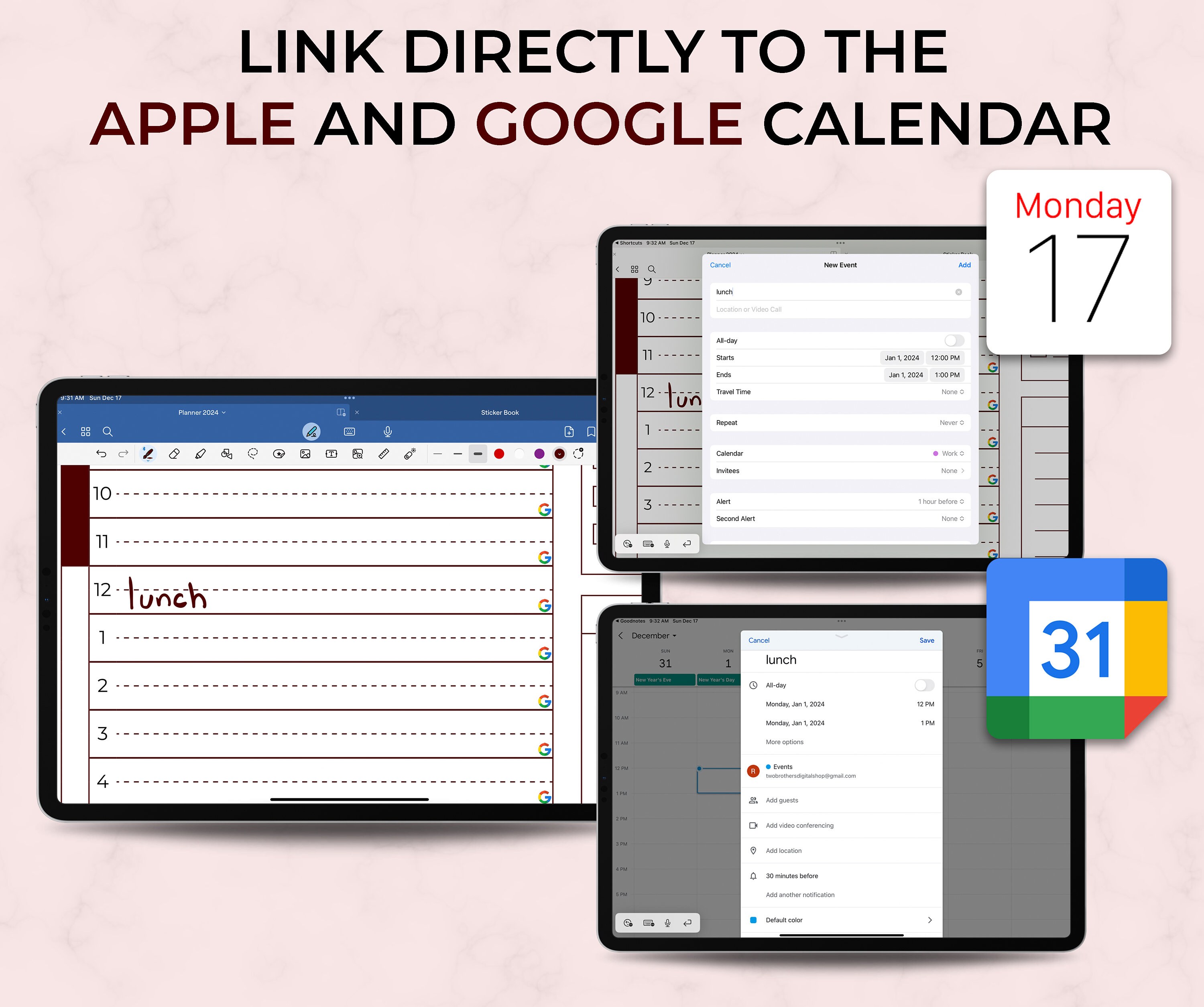 PREMIUM 2024 Digital Planner Compatible With Goodnotes, Notability, and ...