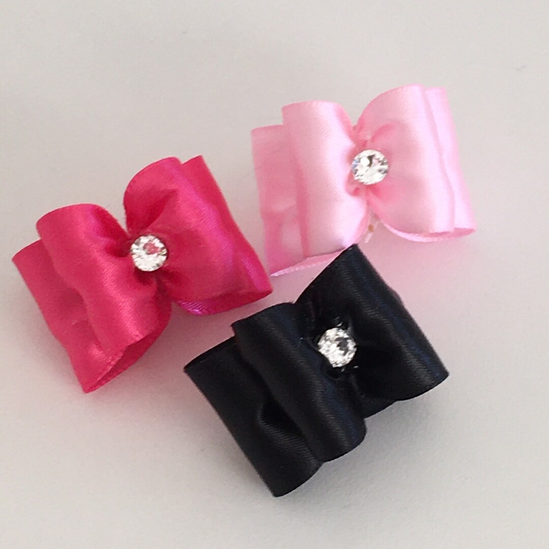 Dog Hair Bows, Many Colors, 7/8 Double Show Bow, Maltese Bows, Yorkie ...